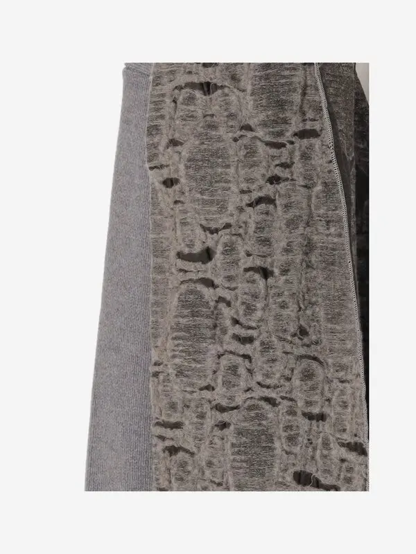 NICCOLO PASQUALETTI Open Front Wool And Cashmere Sweater With Embroidered Shawl