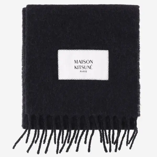 Maison Kitsuné Alpaca Wool Scarf With Logo