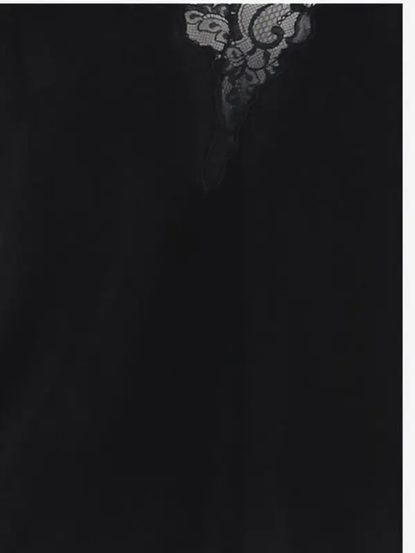 Balmain Viscose Top With Lace V Neck
