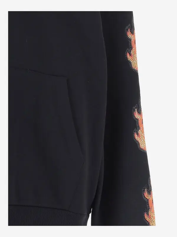 Just Cavalli Cotton Sweatshirt With Rhinestones