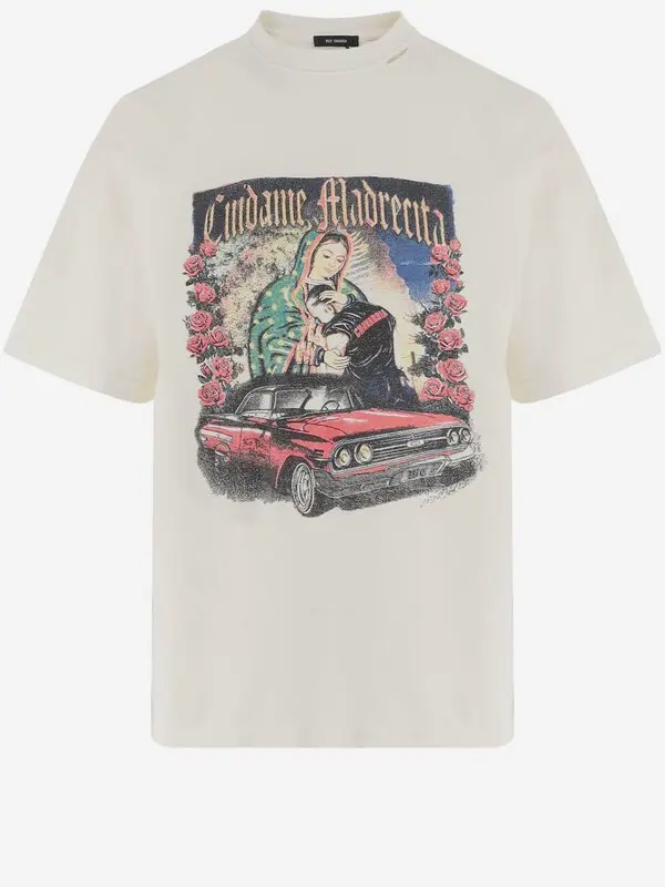 WILLY CHAVARRIA Cuidame Madrecita Cotton T Shirt - White