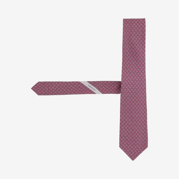 FERRAGAMO Silk Tie With Patterned Design