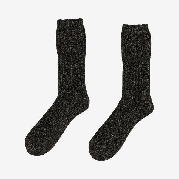 ANT45 Ribbed Stretch Cotton Blend Socks - Grey