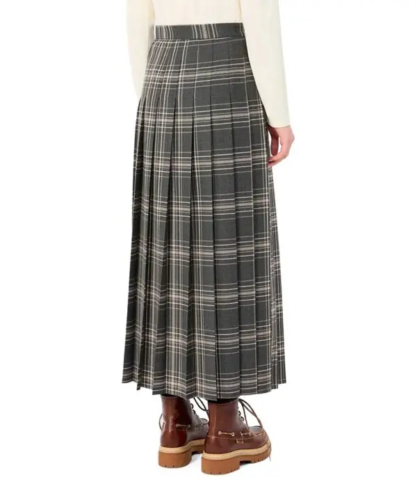 Max Mara Prisma Tartan Skirt - Grey