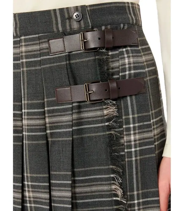 Max Mara Prisma Tartan Skirt - Grey