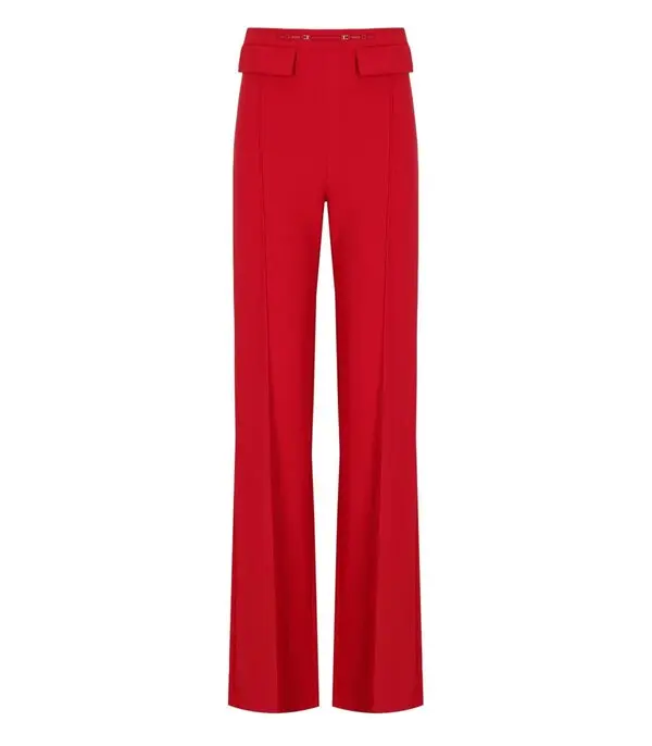 Elisabetta Franchi Wide Leg Trousers - Red