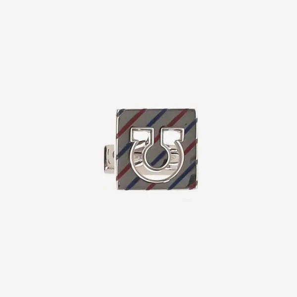FERRAGAMO Square Brass Hook Shaped Cummerband Clasps