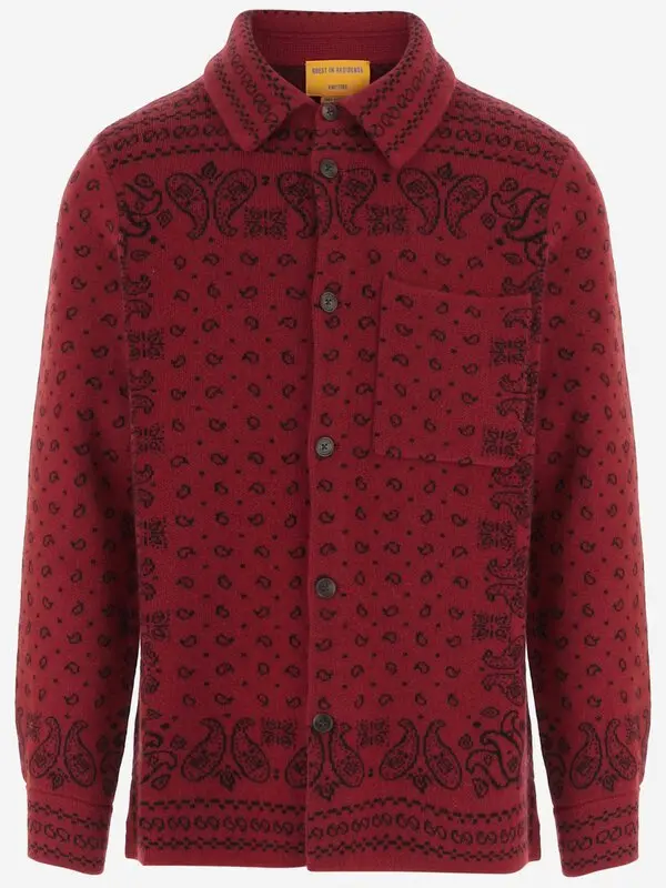 Guest In Residence Cashmere Knitted Shirt With Patterned Design - Red