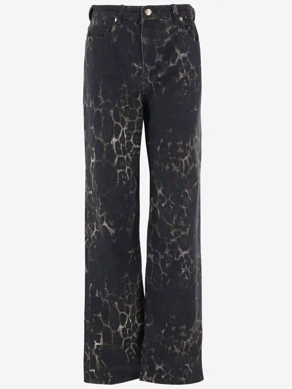 Just Cavalli Stretch Cotton Pants With Animal Print