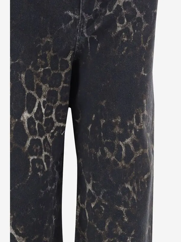 Just Cavalli Stretch Cotton Pants With Animal Print