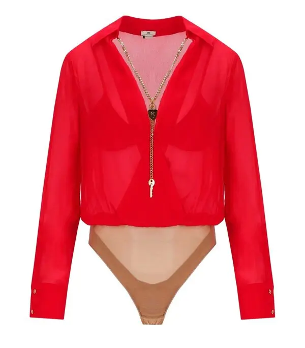 Elisabetta Franchi Crossed Bodysuit Shirt