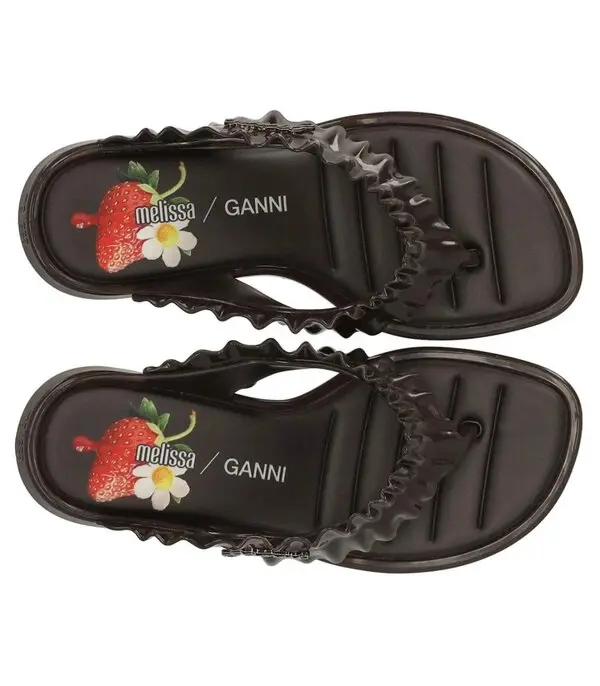 GANNI Heeled Flip Flop - Brown