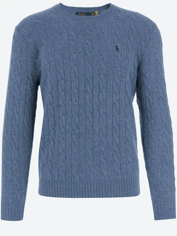 Polo Ralph Lauren Wool And Cashmere Cable Knit Sweater - Navy