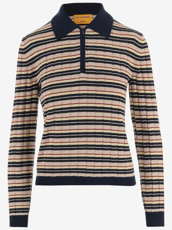 Guest In Residence Striped Silk And Linen Sweater