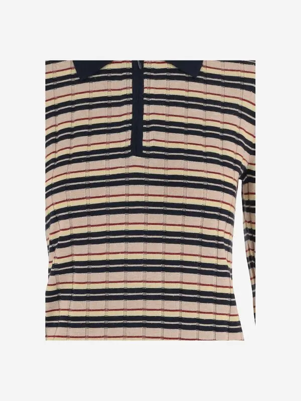 Guest In Residence Striped Silk And Linen Sweater