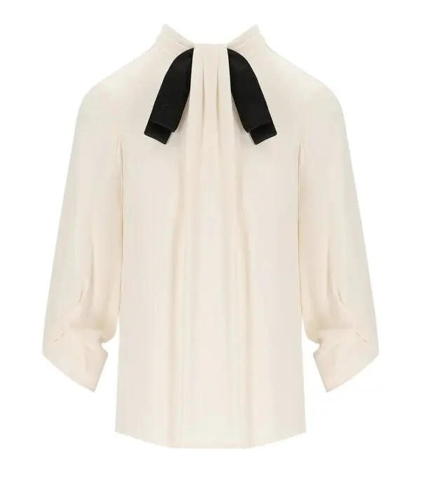 Elisabetta Franchi Butter Blouse With Bow