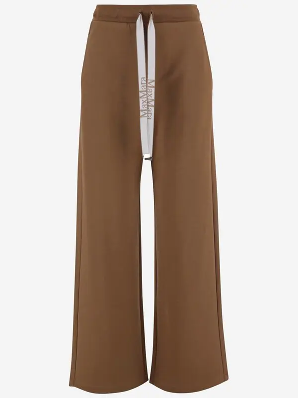 Max Mara Cotton Blend Pants With Logo