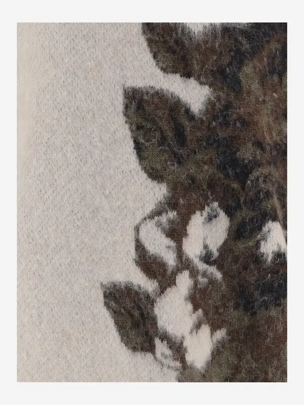 Pinko Wool And Alpaca Blend Sweater With Floral Pattern