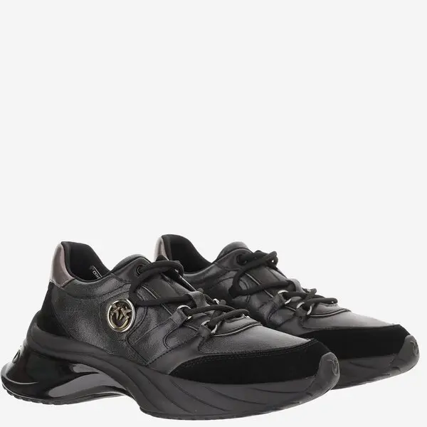 Pinko Leather Sneakers With Logo