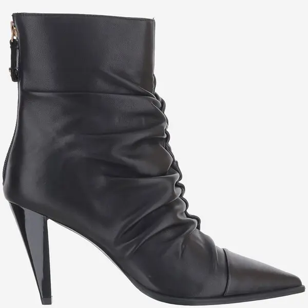 Pinko Embossed Leather Ankle Boots It