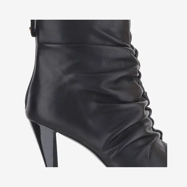 Pinko Embossed Leather Ankle Boots It