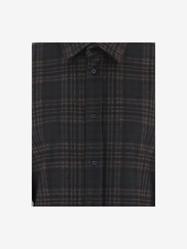 DARKPARK Stretch Viscose Blend Shirt With Check Pattern