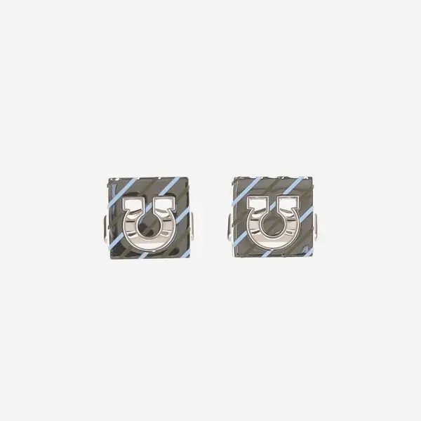 FERRAGAMO Square Brass Hook Shaped Cummerband Clasps