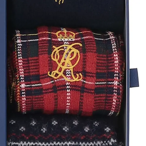 Polo Ralph Lauren Wool Blend Socks In A Pack Of Three Pairs