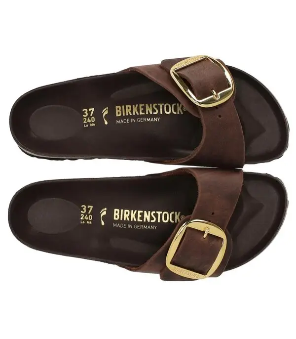 BIRKENSTOCK Madrid Big Buckle Hex Oiled Habana Sandal - Brown