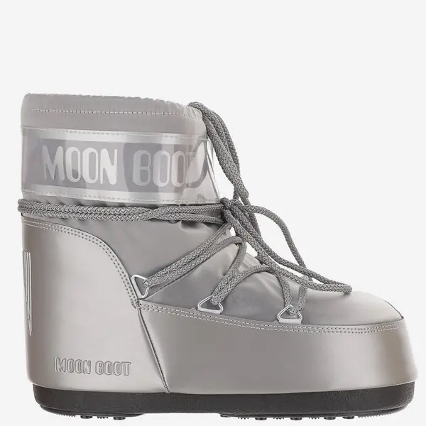 Moon Boot Icon Low Glance Ankle Boots - Silver