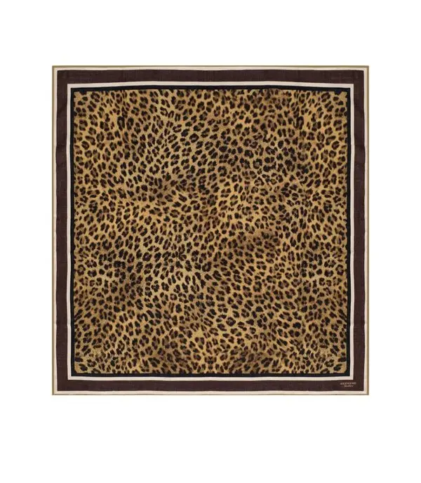Max Mara Tauro Leopard Foulard Scarf - Brown
