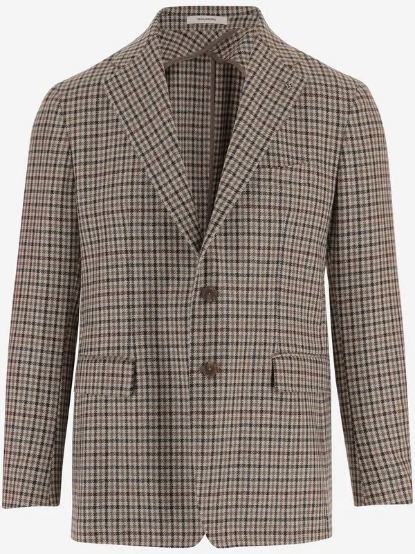 Tagliatore Wool Jacket With Check Pattern