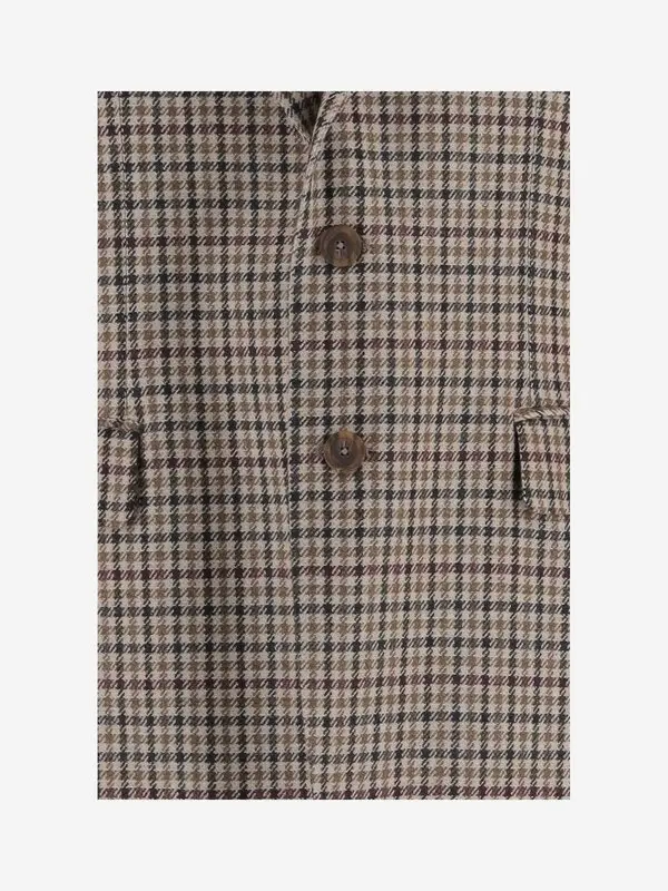 Tagliatore Wool Jacket With Check Pattern