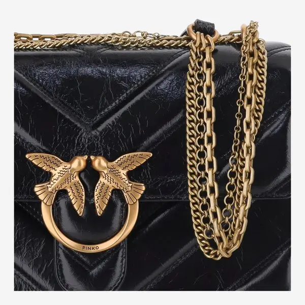 Pinko Leather Bag With Logo