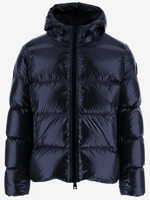 Herno Quilted Nylon Down Jacket With Hood - Navy