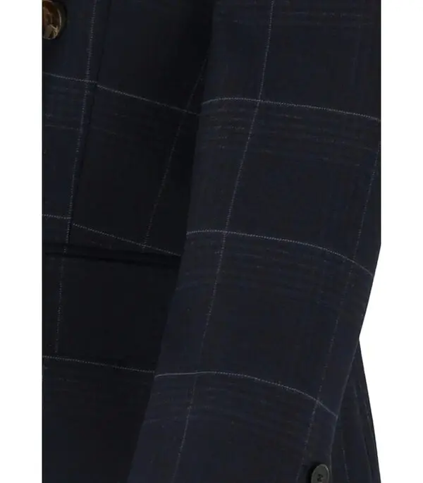 Marella Navy Check Efedra Double Breasted Blazer
