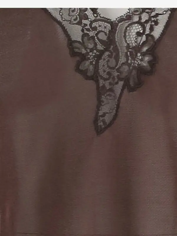 Balmain Viscose Top With Lace V Neck