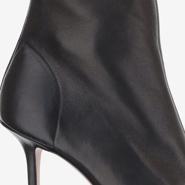Amina Muaddi Iris Leather Ankle Boots