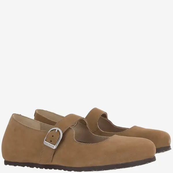 BIRKENSTOCK Santa Clarita Leather Flats - Brown