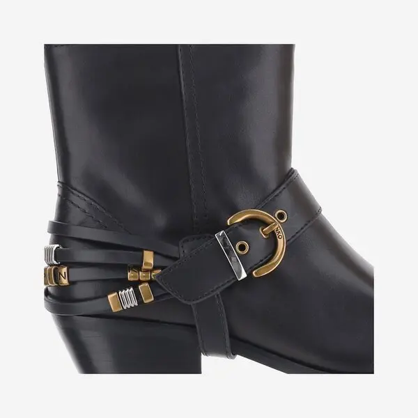 Pinko Leather Ankle Boots With Logo
