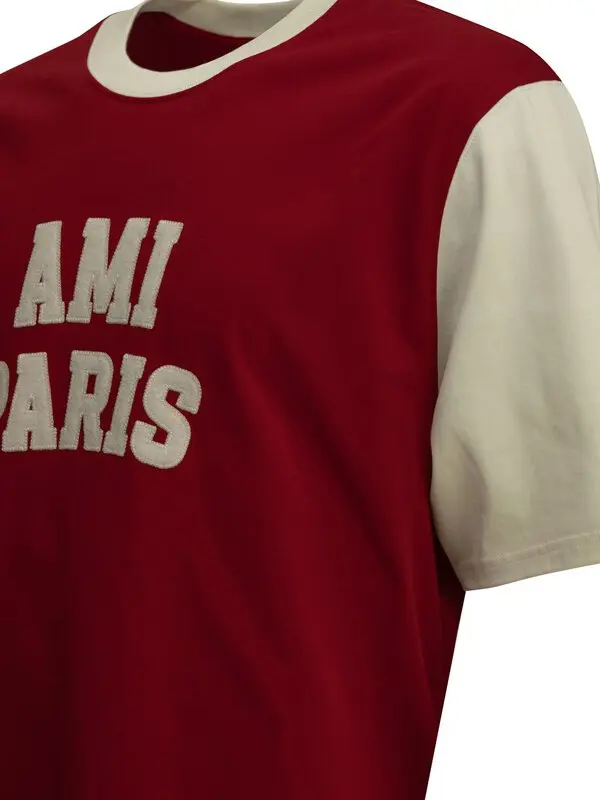 AMI Paris Crewneck T Shirt With Logo