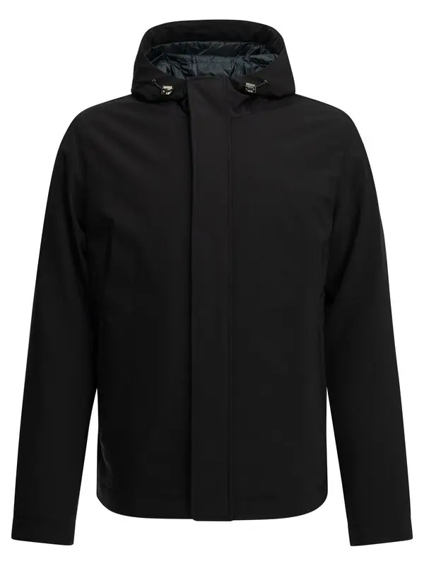 Herno Short Down Jacket In Stretch Twill