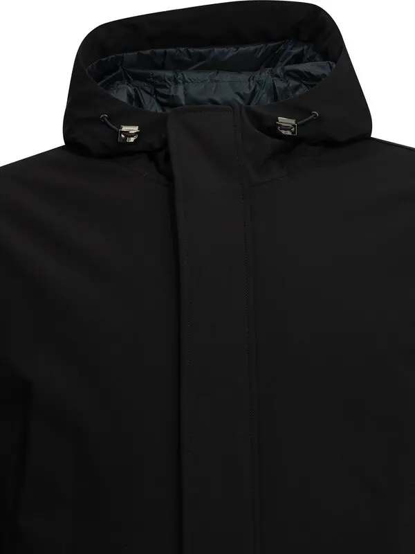 Herno Short Down Jacket In Stretch Twill