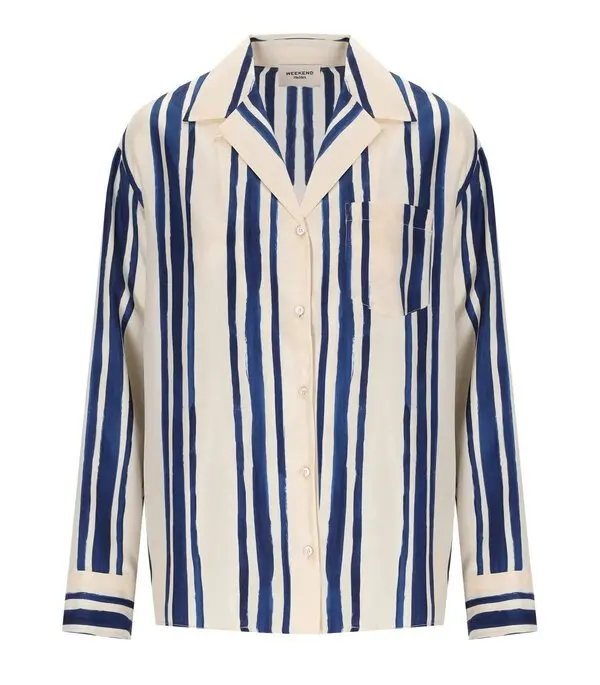 Max Mara Corona Striped Blue And White Shirt