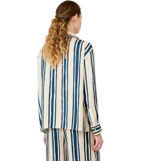 Max Mara Corona Striped Blue And White Shirt