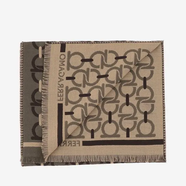 FERRAGAMO Wool Scarf With Hooks