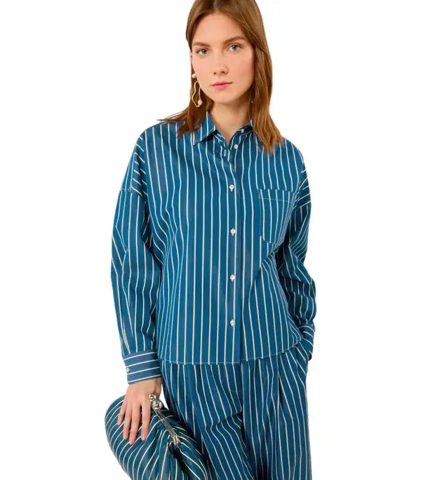 Max Mara Onore White Striped Shirt