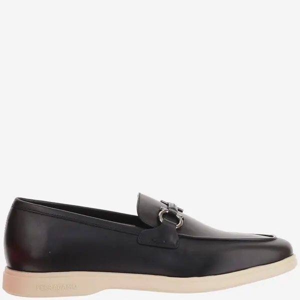FERRAGAMO Leather Loafers - Black