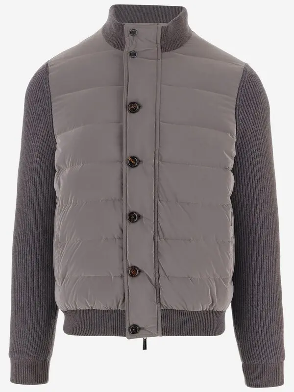MOORER Hybrid Jacket With Knitted Trim And Sleeves
