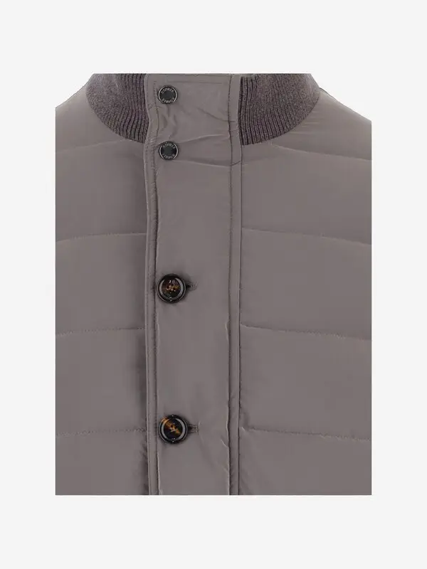 MOORER Hybrid Jacket With Knitted Trim And Sleeves